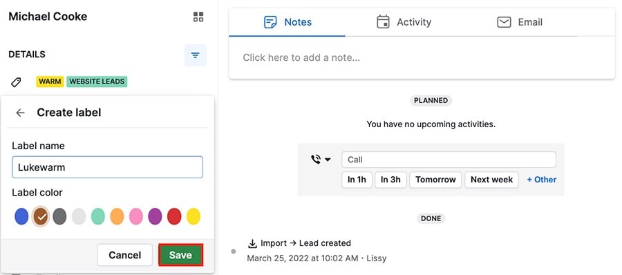Lead labels - Knowledge Base | Pipedrive
